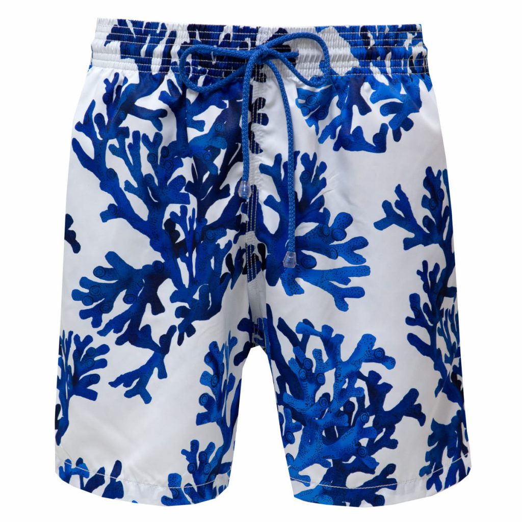 MEN SWIMWEAR CLASSIC Coral Blue White - Aqua Swimwear