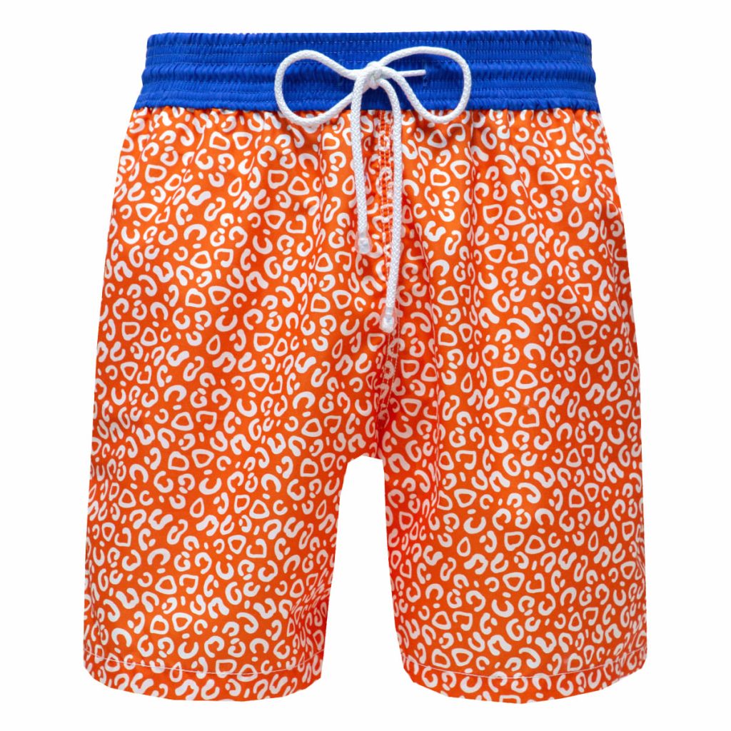 MEN SWIMWEAR CLASSIC Fish Tail Blue Orange - Aqua Swimwear