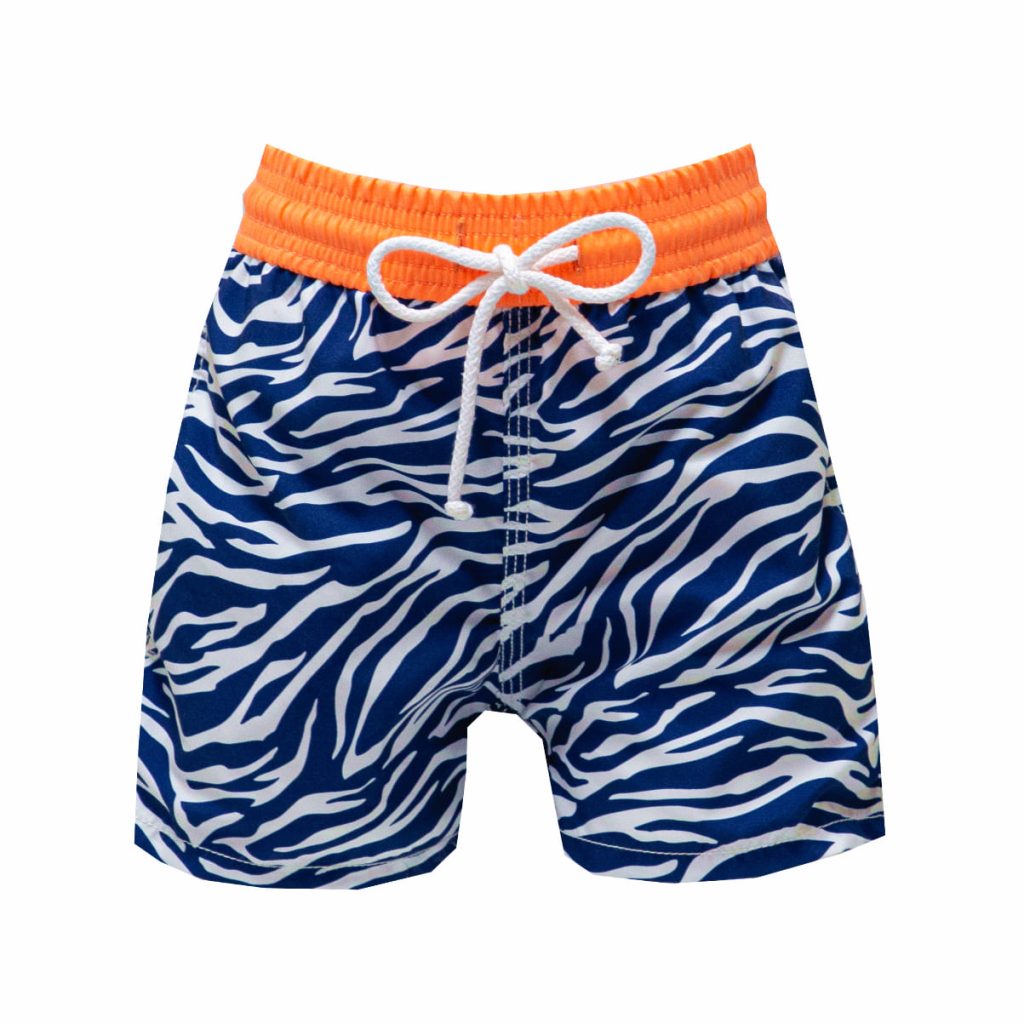 KIDS SWIMWEAR CLASSIC Zebra Blue Neon Orange - Aqua Swimwear