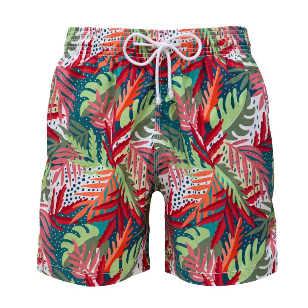 MEN SWIMWEAR CLASSIC African Leaves Green - Aqua Swimwear