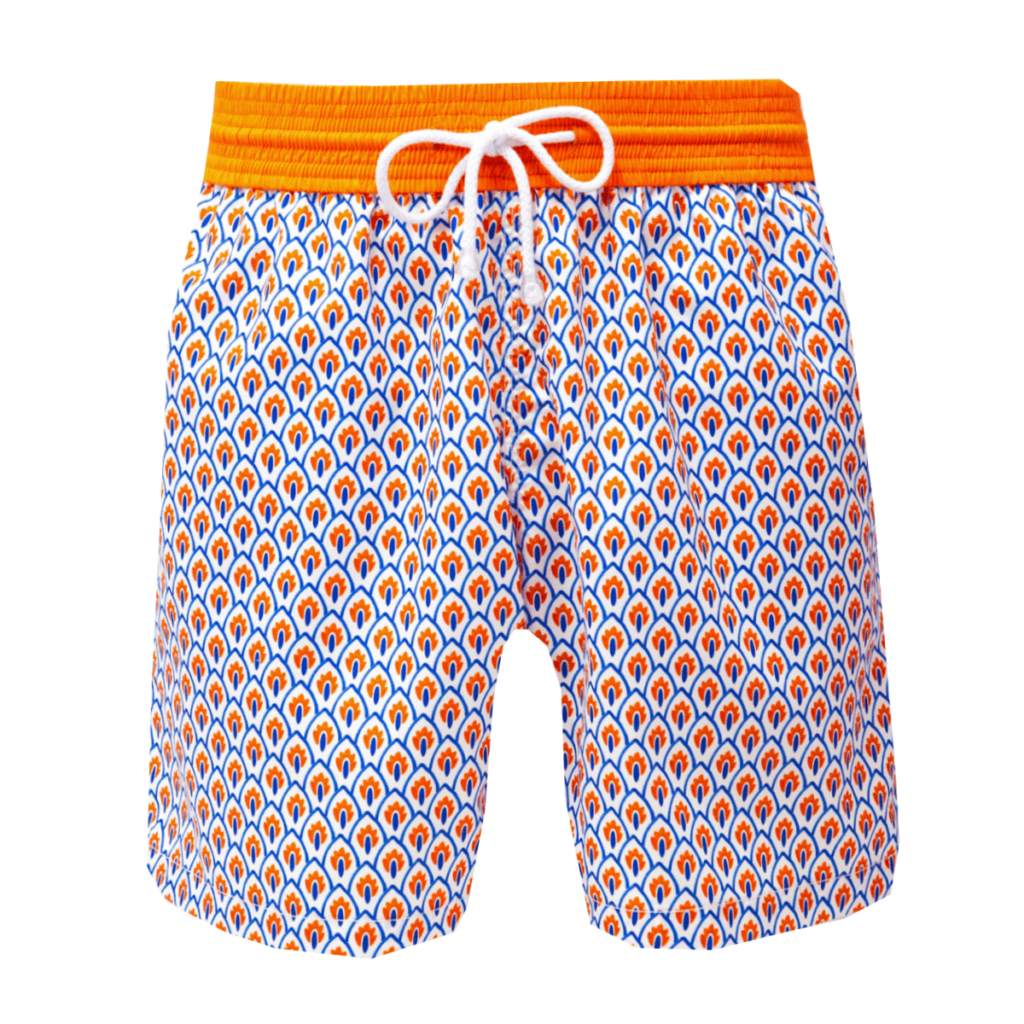 MEN SWIMWEAR CLASSIC Fish Tail Blue Orange - Aqua Swimwear