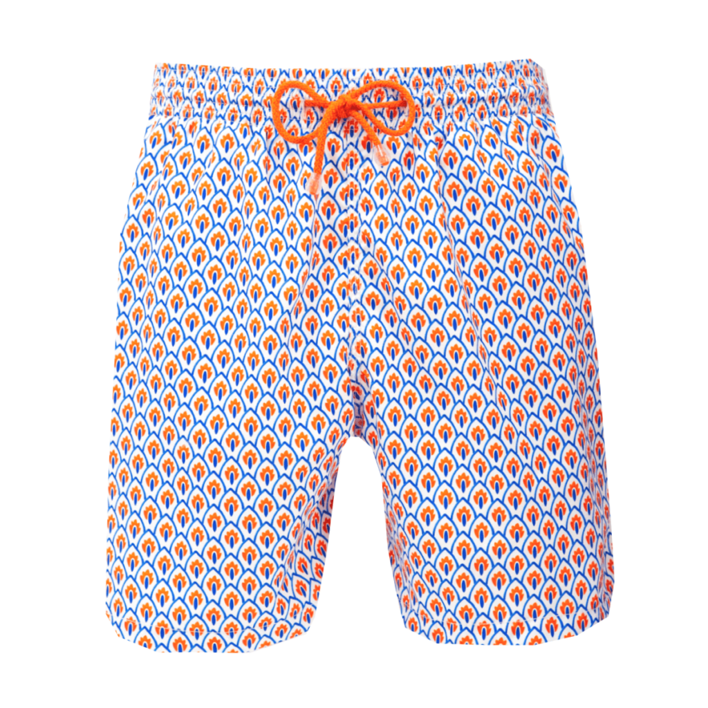 MEN SWIMWEAR CLASSIC Fish Tail Blue white - Aqua Swimwear