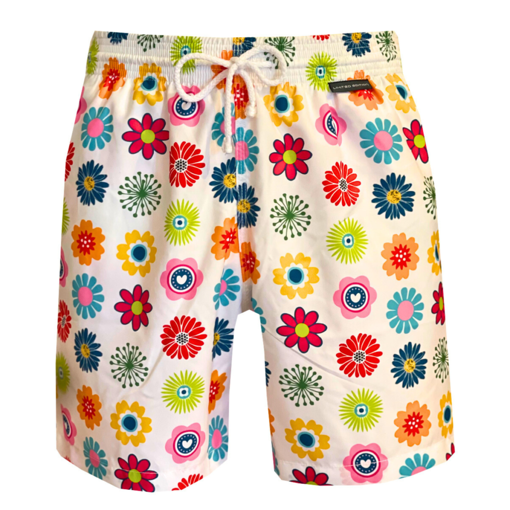 MEN SWIMWEAR LIMITED EDITION Flower Power - Aqua Swimwear