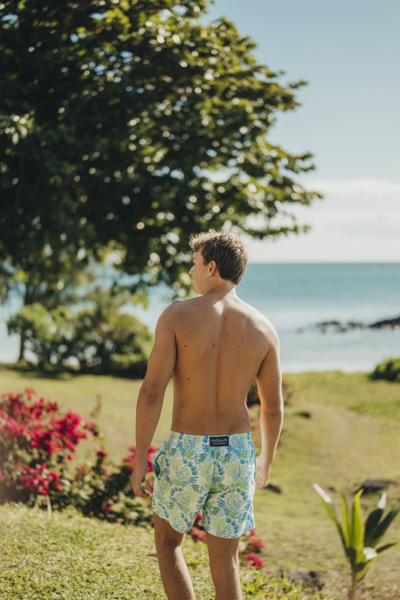 MEN SWIMWEAR CLASSIC African Flower Mint - Aqua Swimwear